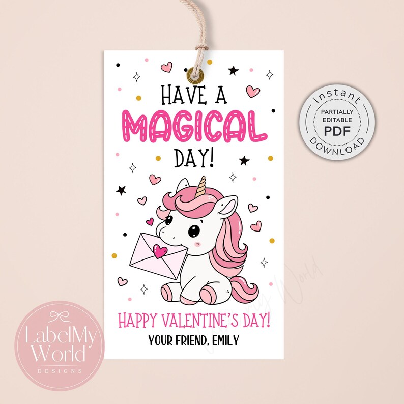 Printable Unicorn Valentine Cards, Classroom Magical Unicorn Valentine ...