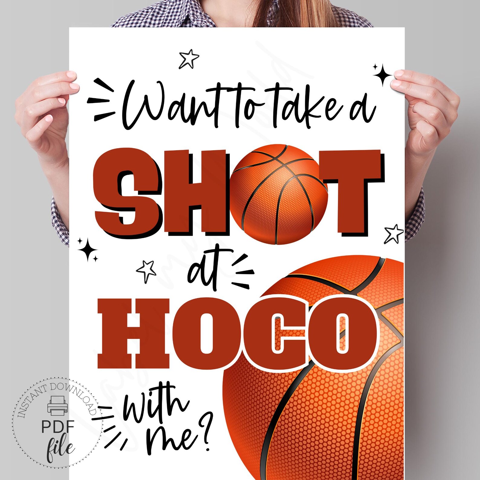 Printable Basketball Proposal Sign, Want to Take A Shot at HOCO ...