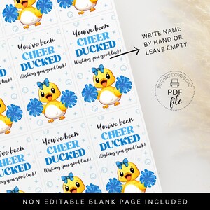 Printable Cheer Duck Tags, Personalized You've Been Cheer Ducked Good ...