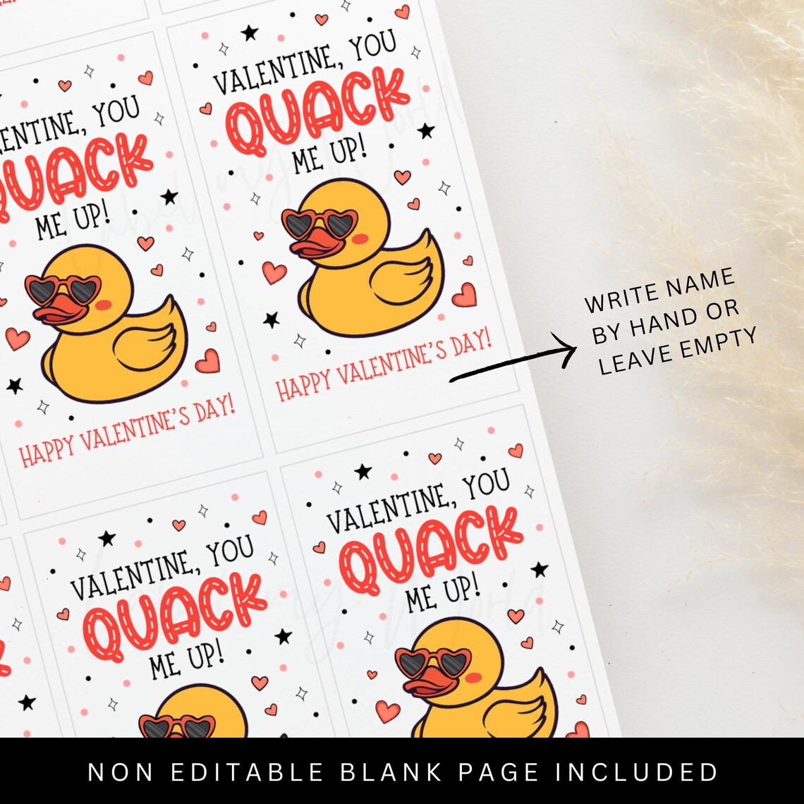 Rubber Duck Valentine Gift Tag, You Quack Me up Valentine's Day Cards ...