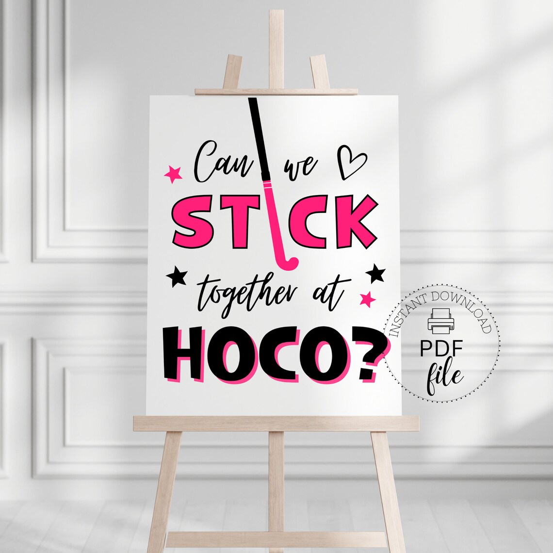 Printable HOCO Field Hockey Proposal Sign Can We Stick - Etsy