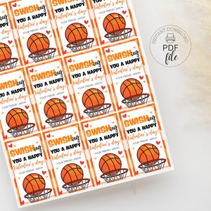 Swishing You a Happy Valentine's Day Basketball Gift Tag (PDF Download ...