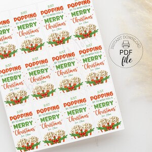 Popcorn Christmas Editable Tag | Printable Christmas Gift Tag | Just ...