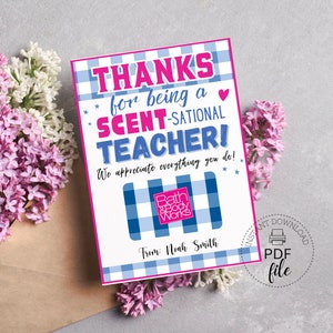 Bath & Body Gift Card Holder Template | Printable Thanks for Being a ...