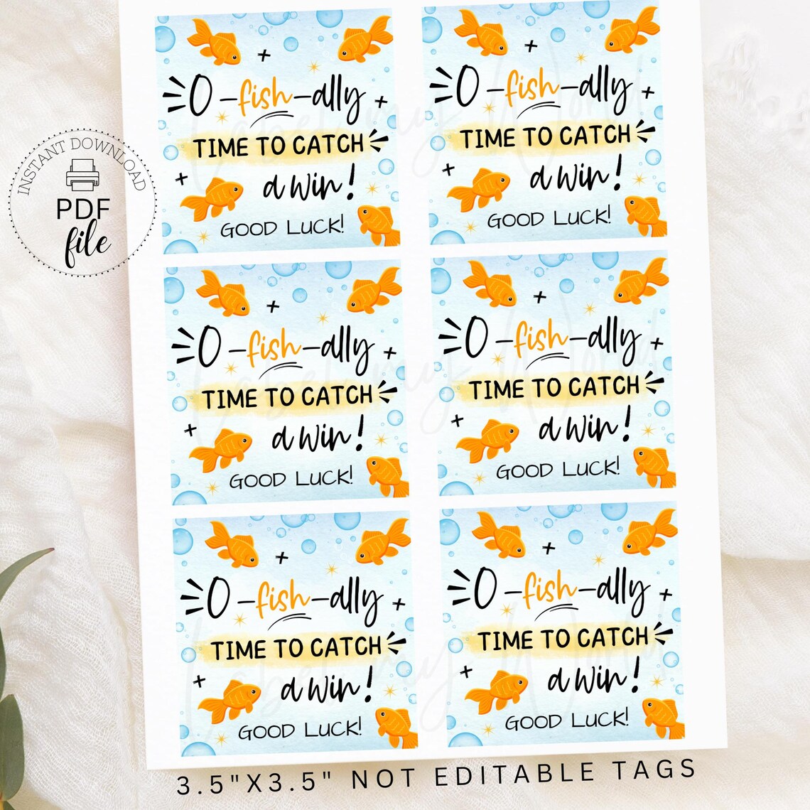 Printable Sports O-fish-ally Time to Catch a Win Tags, Team Game Day ...