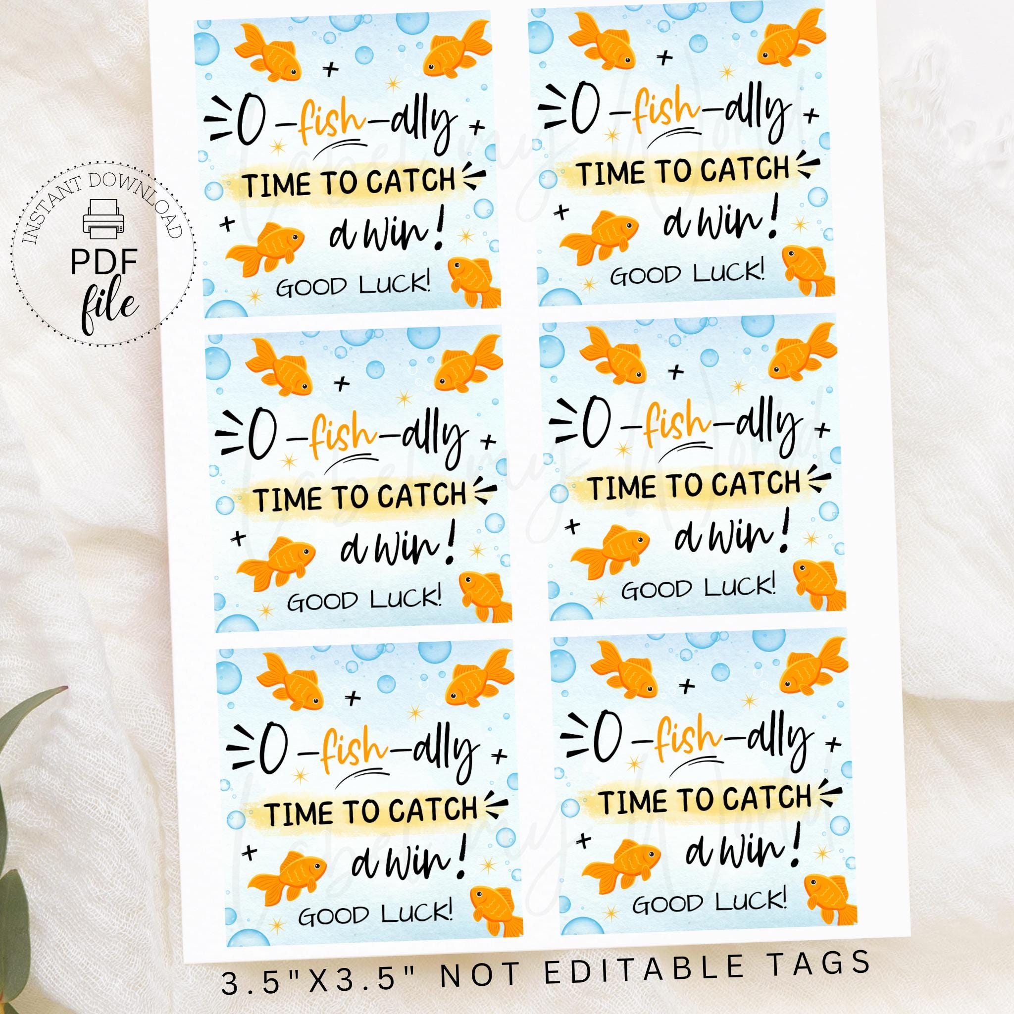 Printable Sports O-fish-ally Time to Catch a Win Tags, Team Game Day ...