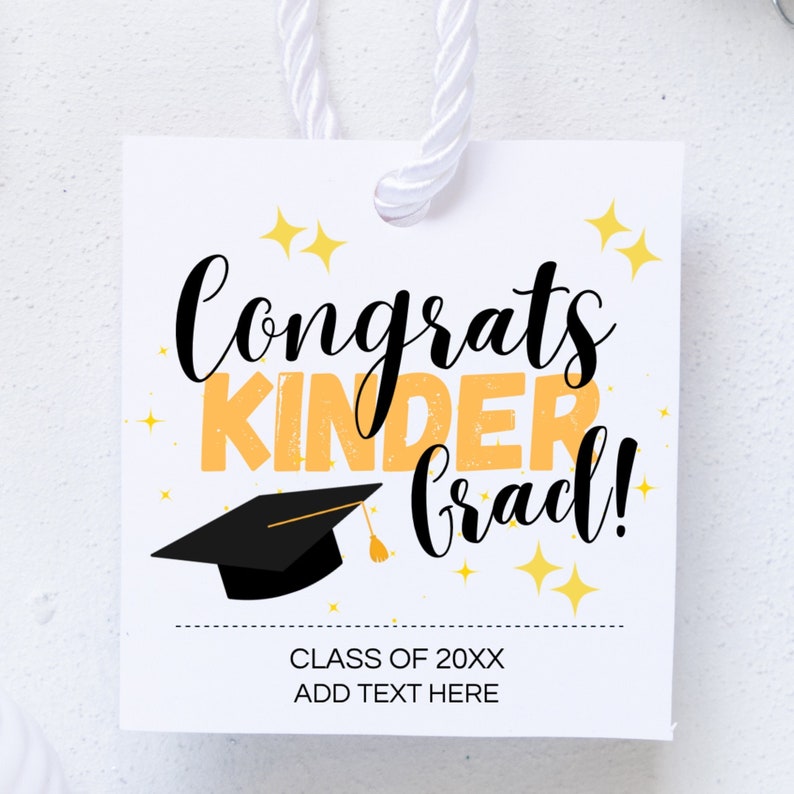 Kindergarten Graduation Gift Tag Editable Congratulations - Etsy