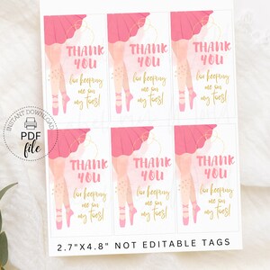 Printable Thank You for Keeping Me on My Toes Tag, Dance Teacher ...