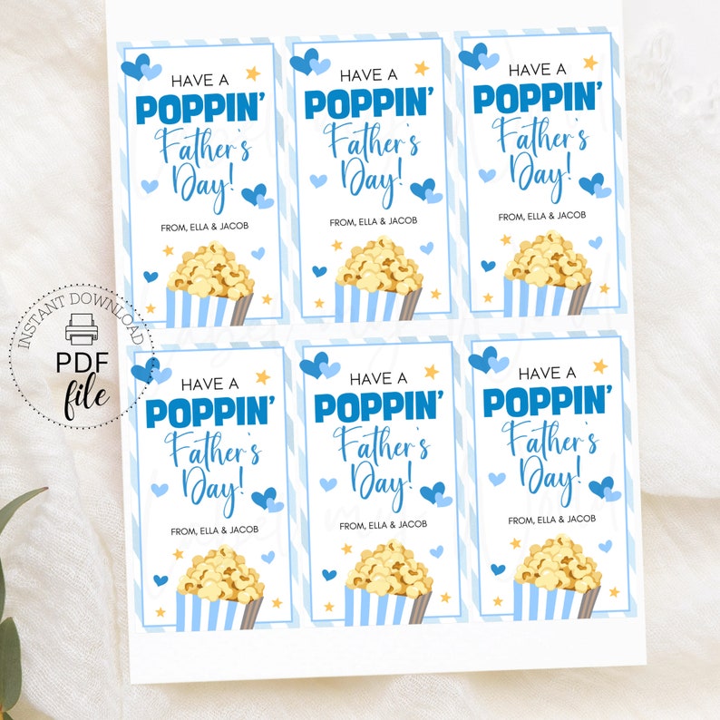 Printable Happy Father's Day Gift Tag, Personalized Father's Day ...