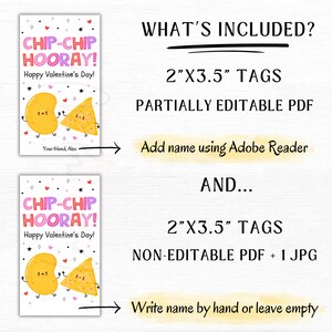 Printable Chip Chip Hooray Happy Valentines Day Gift Tag, Personalized ...