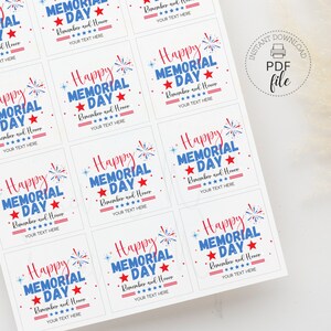 Happy Memorial Day Printable Tag | Military Appreciation Favor Tag ...