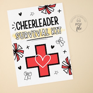 Printable Cheerleader Survival Kit Tag, Cheer Team Competition Good ...