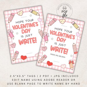 Printable Valentines Pencil Holder, Hope Your Valentine's Day is Just ...