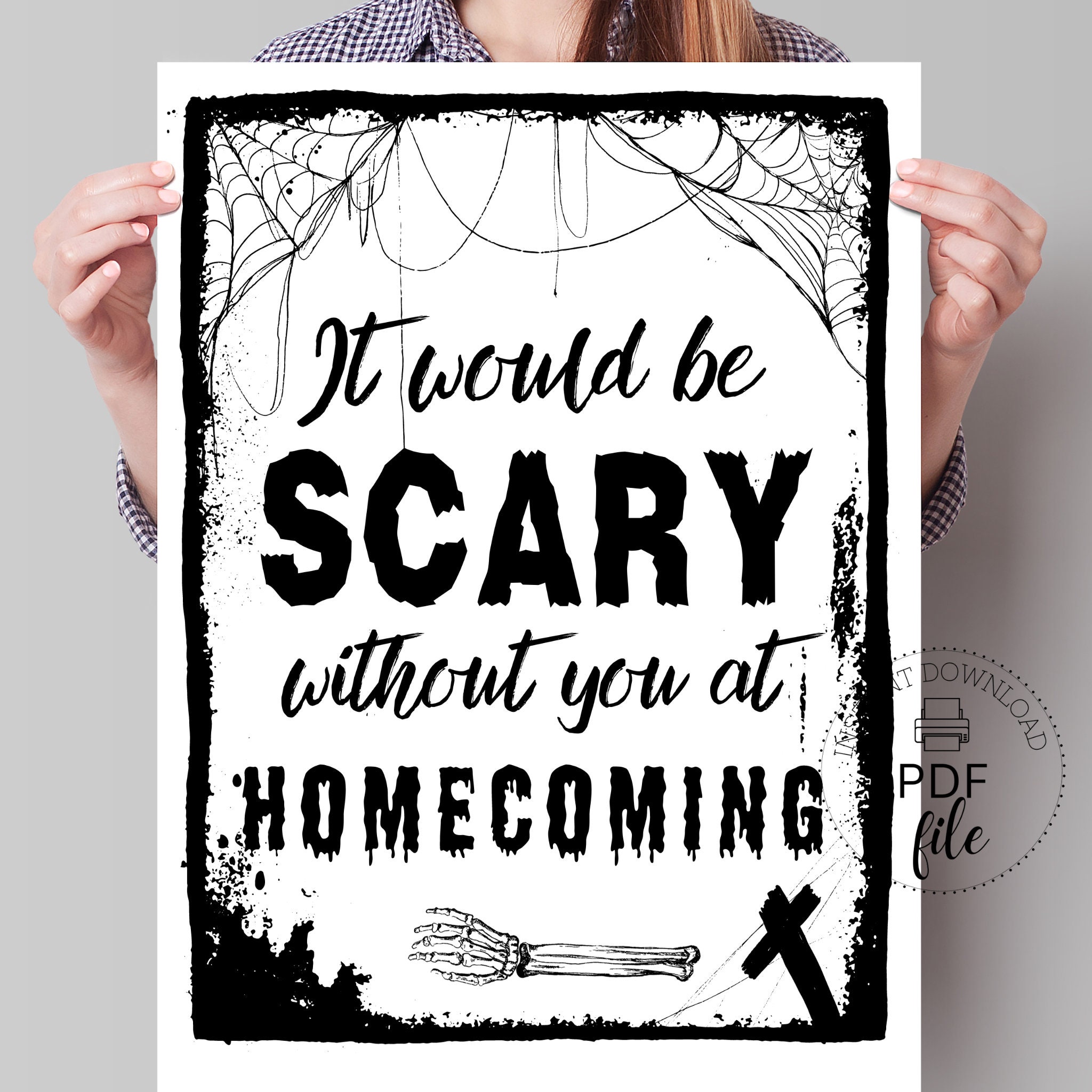 Printable Halloween HOCO Proposal Sign It Would Be Scary - Etsy