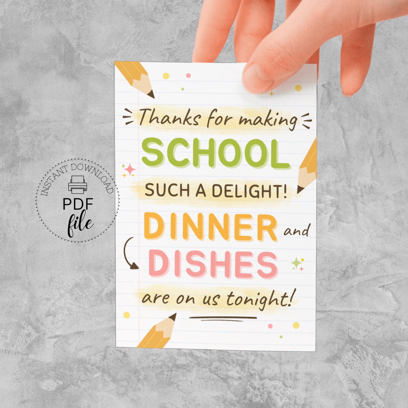 Printable School Staff Meal Appreciation Gift Tag, Thanks for Making ...