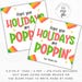 Printable Christmas Party Favor Tag, Hope Your Holidays Are Poppin' Tag ...