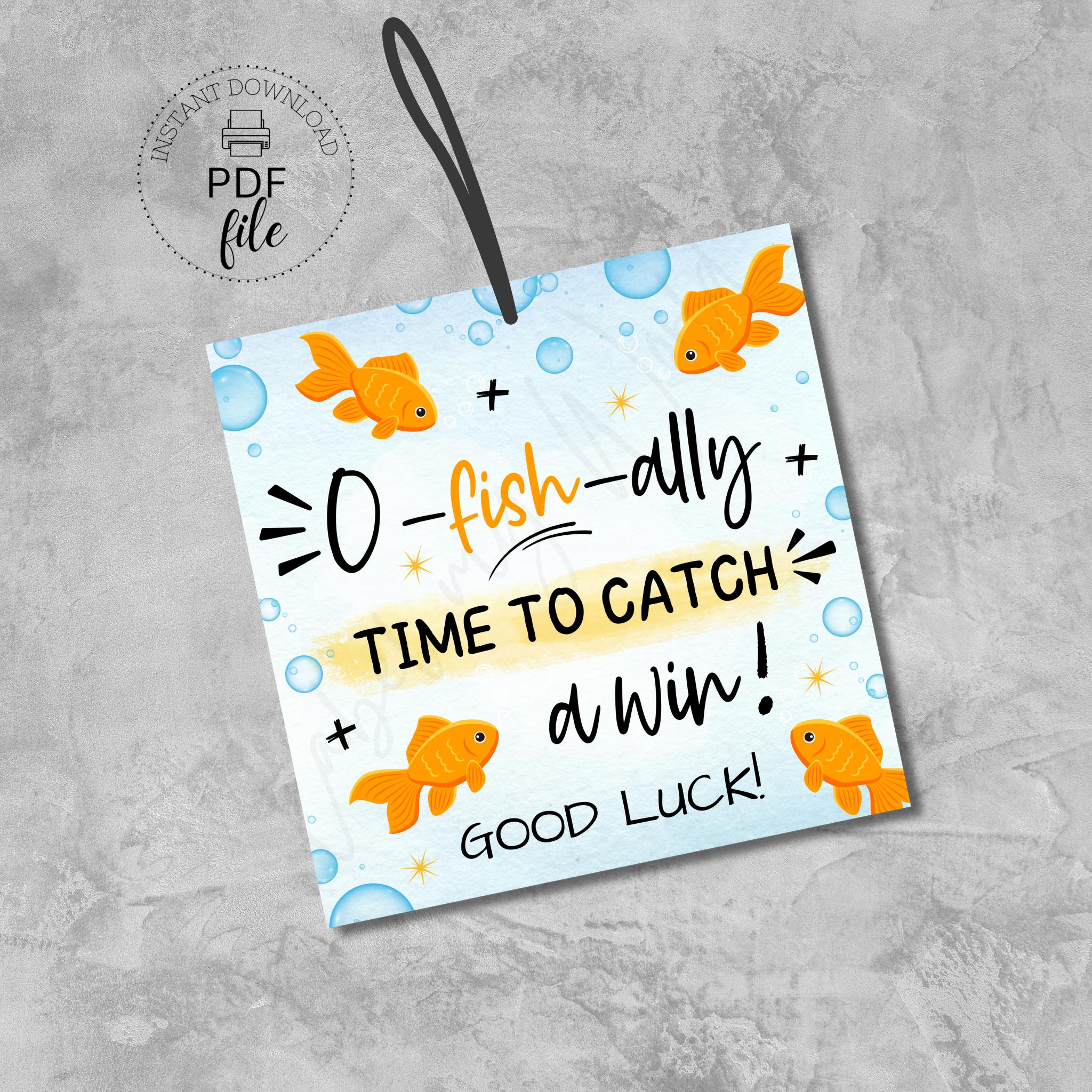 Printable Sports O-fish-ally Time to Catch a Win Tags, Team Game Day ...