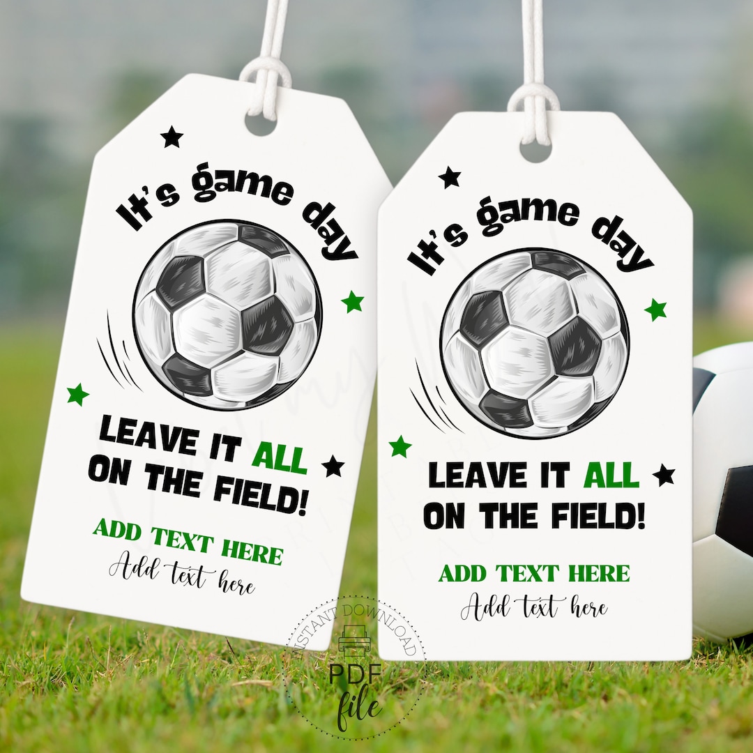 Printable Soccer Game Day Gift Tags Personalized Soccer Team Good Luck ...