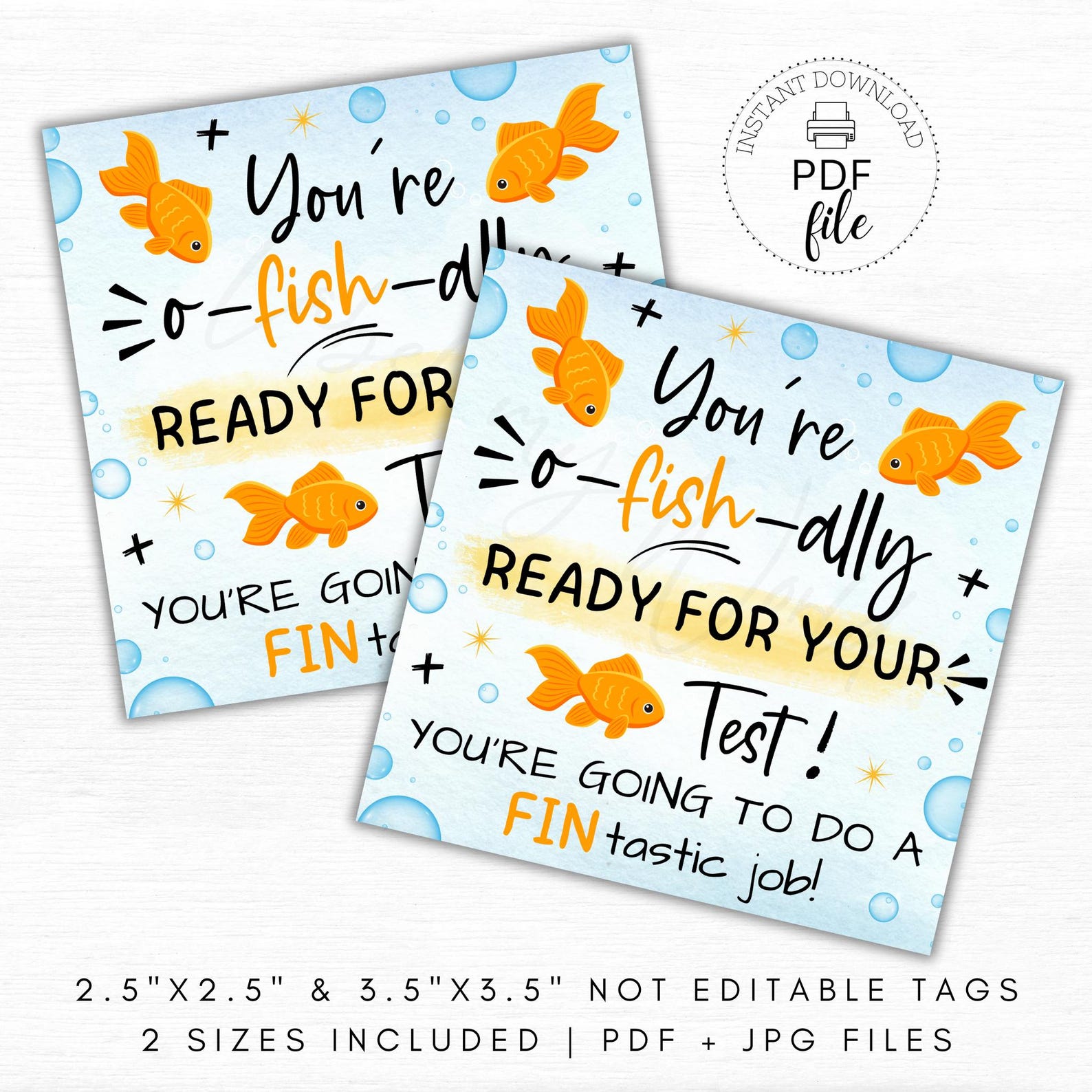 Printable Fish Crackers Testing Day Gift Tag, O-fish-ally Ready for ...