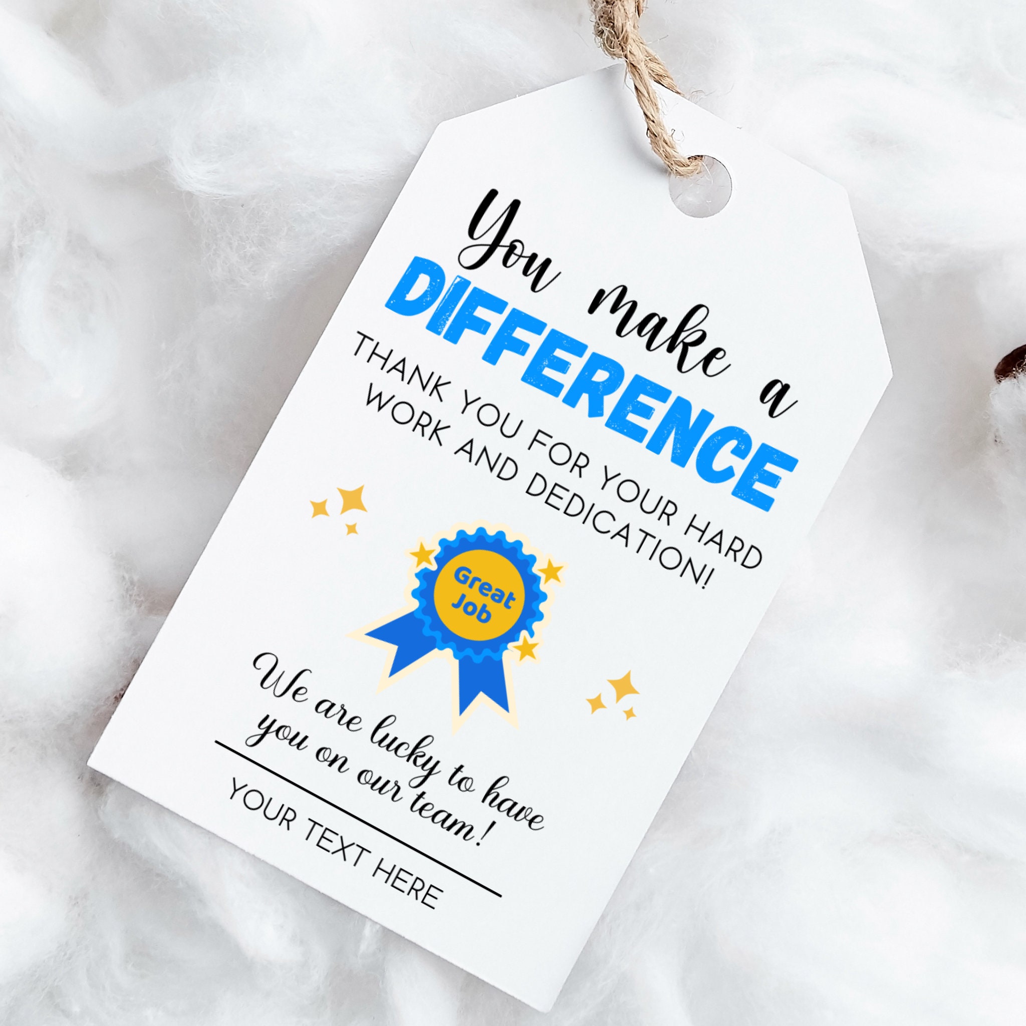 Thank You for Your Hard Work & Dedication Editable Tag - Etsy