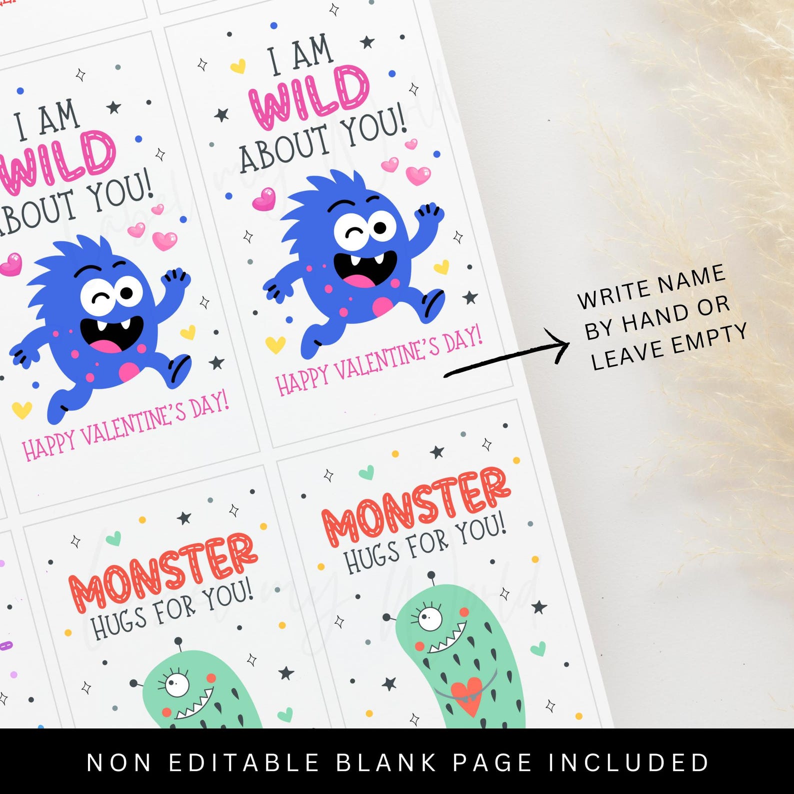 Printable Monster Valentine Cards, Classroom Monster Valentine's Day ...