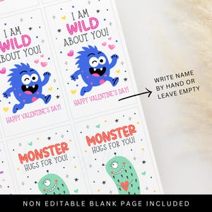 Printable Monster Valentine Cards, Classroom Monster Valentine's Day ...