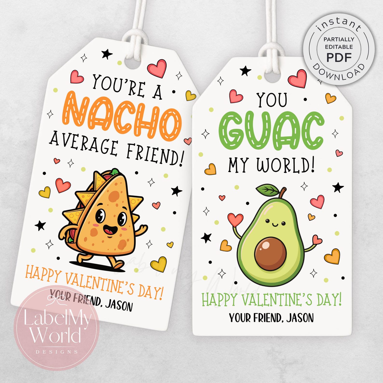 Printable Taco Valentine Cards, Classroom Mexican Food Valentine's Day ...