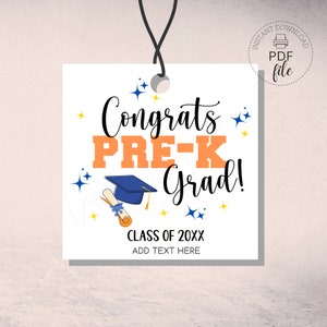 Preschool Graduation Gift Tag | Personalized Congratulations Pre-k ...