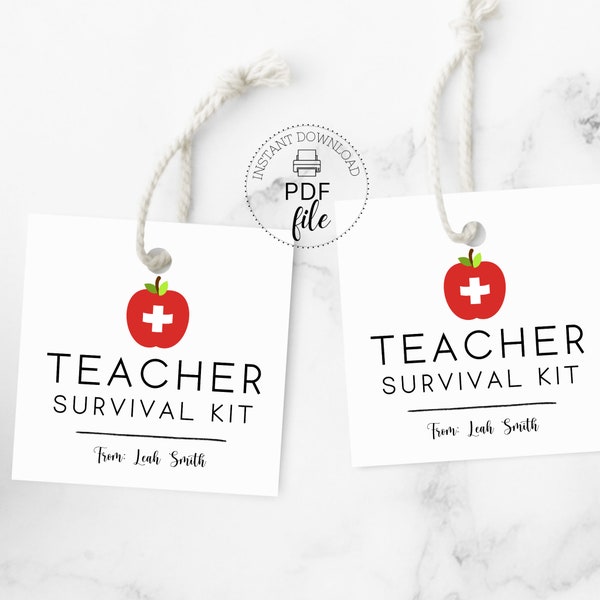 Teacher Survival Kit Tag - Etsy