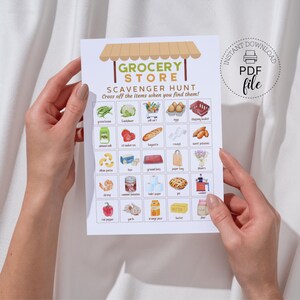 Printable Grocery Store Scavenger Hunt, Supermarket Treasure Hunt for ...