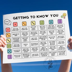 Getting to Know You Icebreaker Dice Game, Roll and Tell Game Template ...
