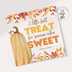 Fall Appreciation Treat Tags | Printable A Little Fall Treat for ...