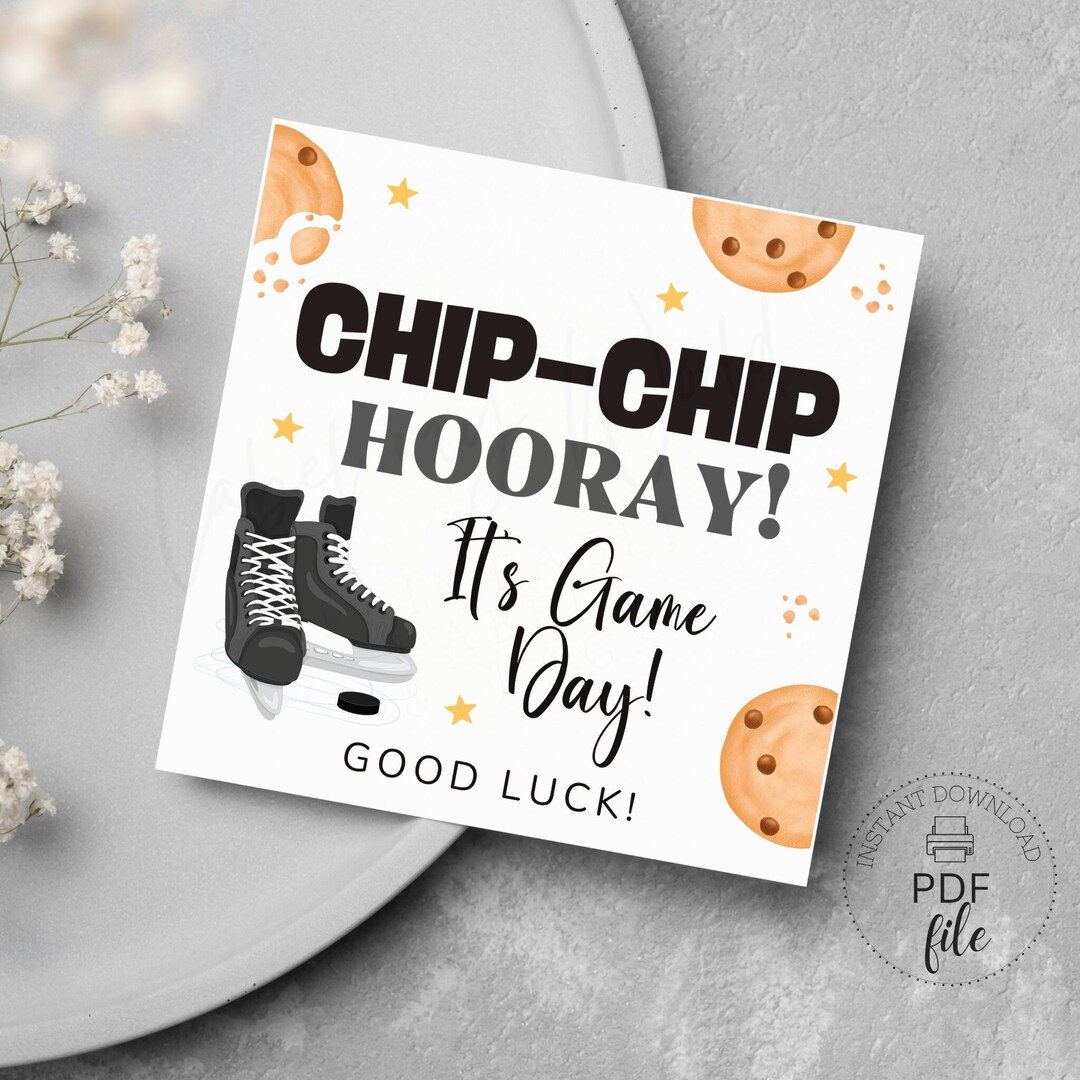 Ice Hockey Chip Chip Hooray! It's Game Day Good Luck Gift Tags ...