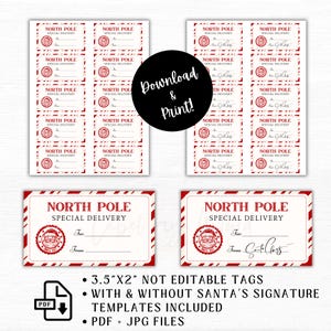 Printable From Santa Christmas Tag, North Pole Special Delivery Gift ...