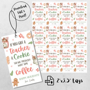 Christmas Teacher Appreciation Gift Tags | Printable Christmas Cookies ...