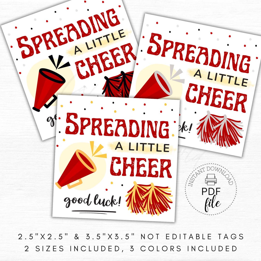 Printable Spreading a Little Cheer Maroon Gift Tags, Sports ...