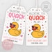 Rubber Duck Valentine Gift Tag, You Quack Me up Valentine's Day Cards ...