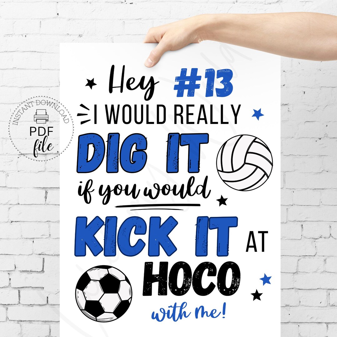 Printable Volleyball & Soccer Proposal Sign, Personalized I Would ...