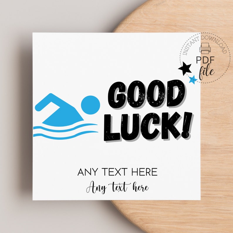 Swim Team Treat Tags Printable Good Luck Tags - Etsy