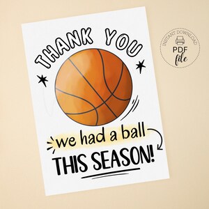 Printable Basketball End of Season Tags, Thank You We Had a Ball This ...