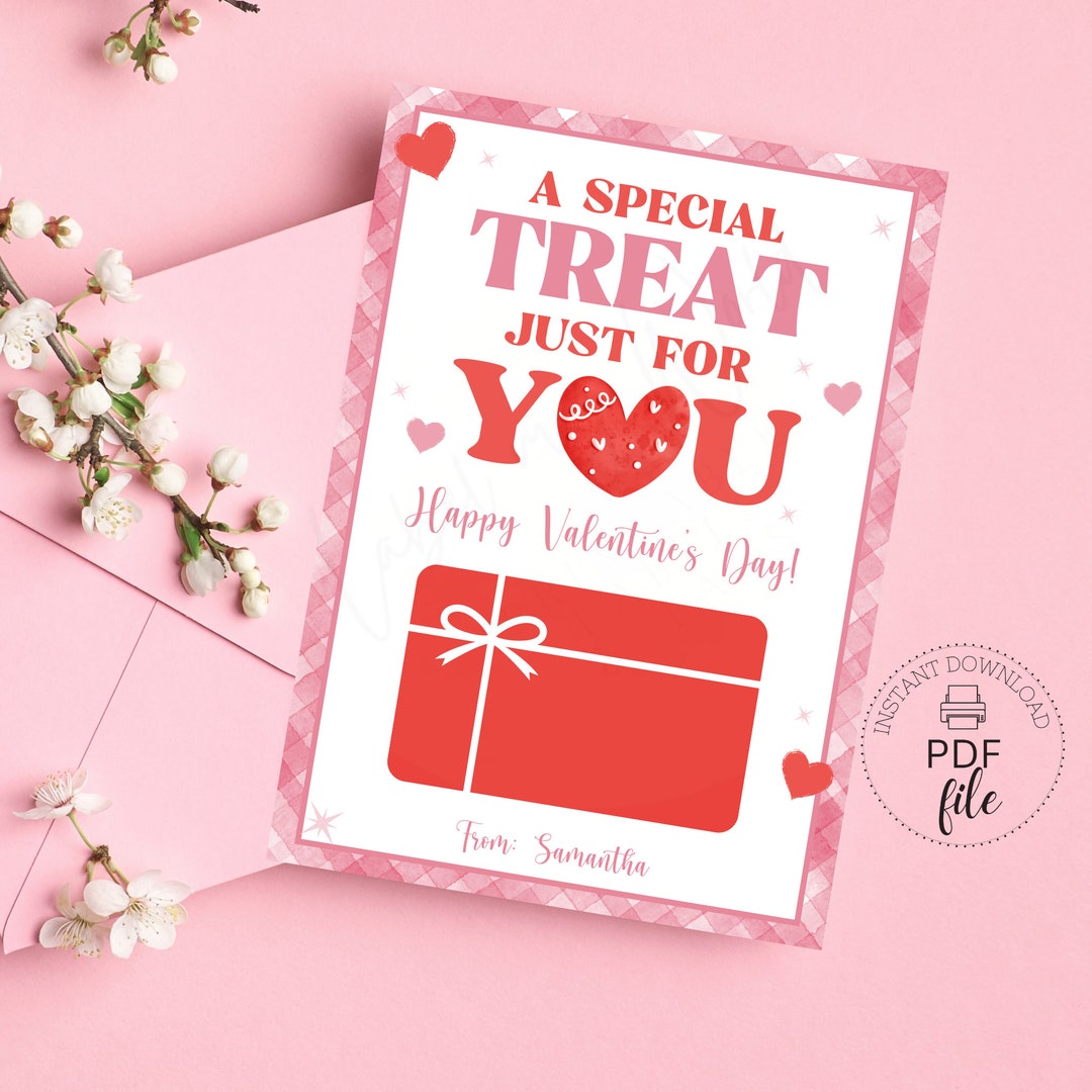 Printable Valentine's Day Treat Gift Card Holder Template | A Special ...