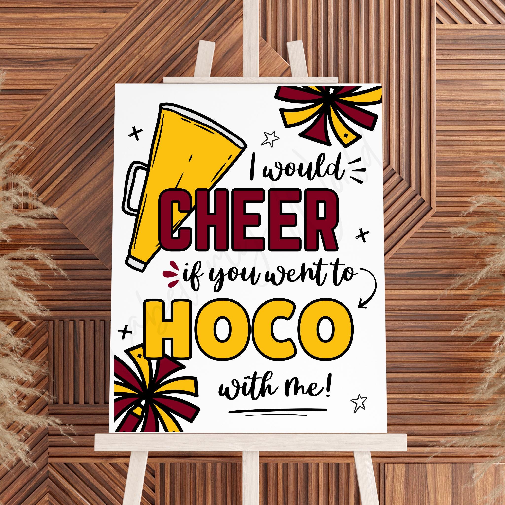 Printable Cheerleader Homecoming Proposal Sign, I Would Cheer If You ...