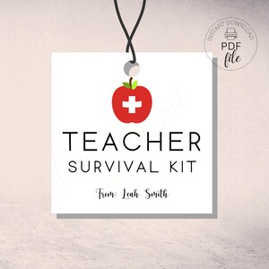 Teacher Survival Kit Tag | Printable Teacher Back to School Favor Tags ...