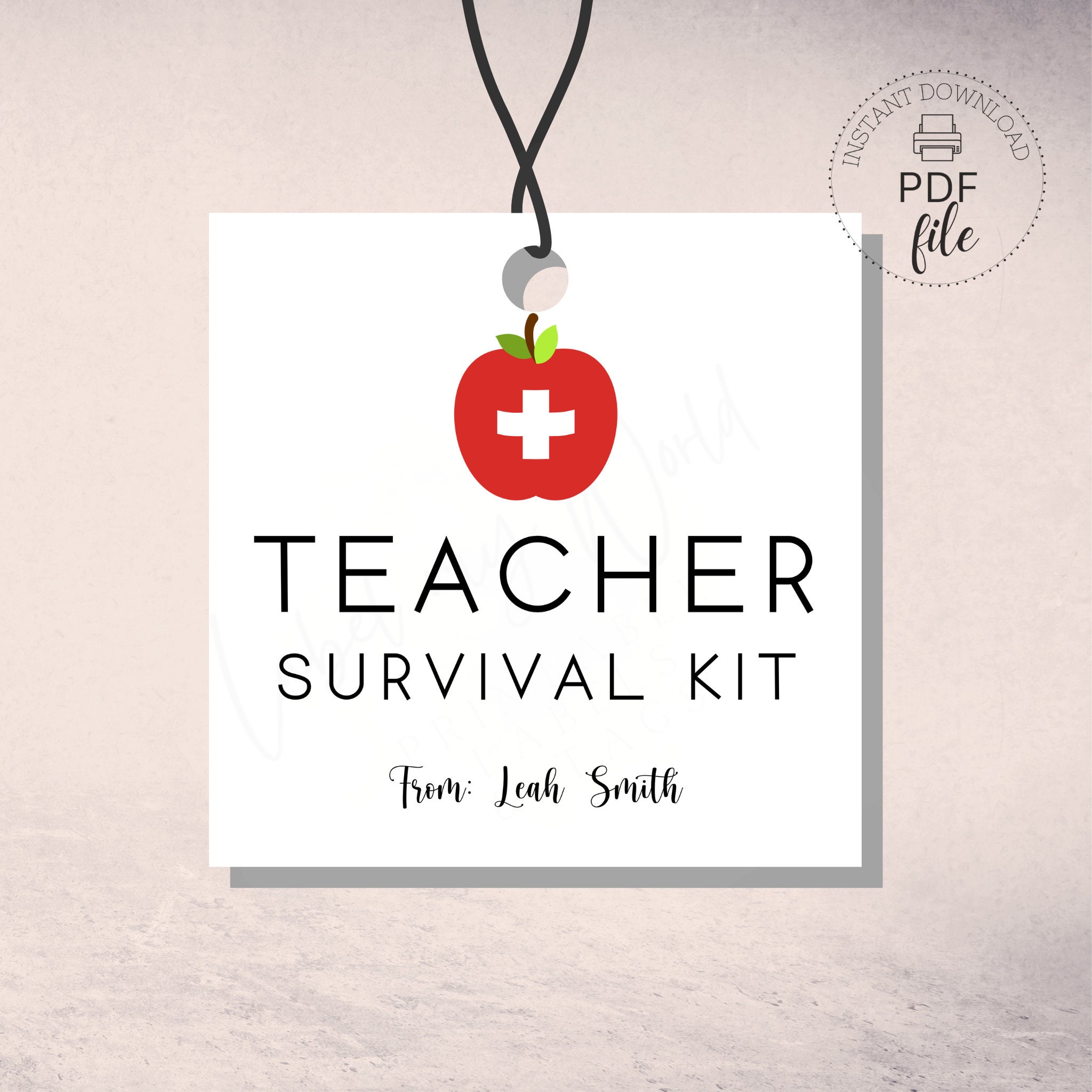 Teacher Survival Kit Tag | Printable Teacher Back to School Favor Tags ...
