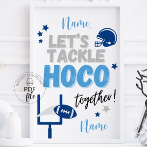 Editable HOCO Football Proposal Sign | Printable Let's Tackle HOCO ...