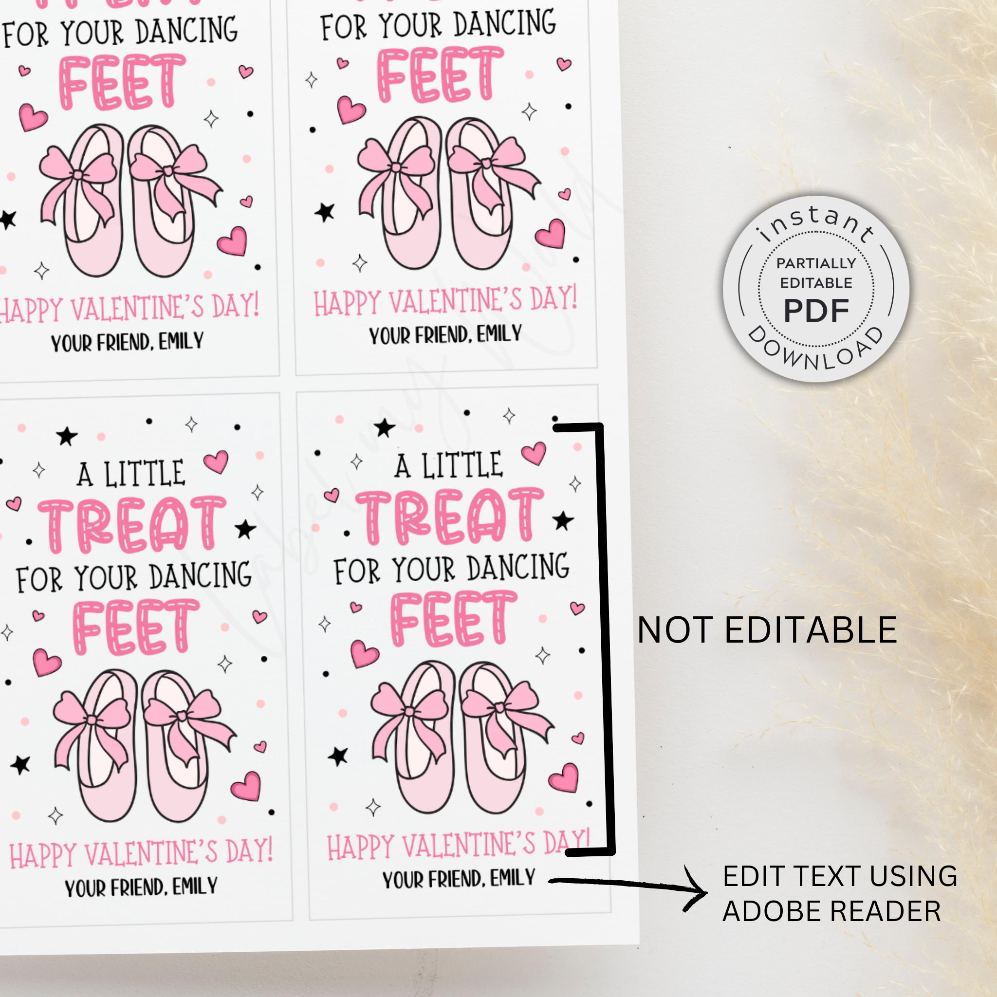 A Little Treat for Your Dancing Feet Valentine's Day Ballerina Gift Tag ...