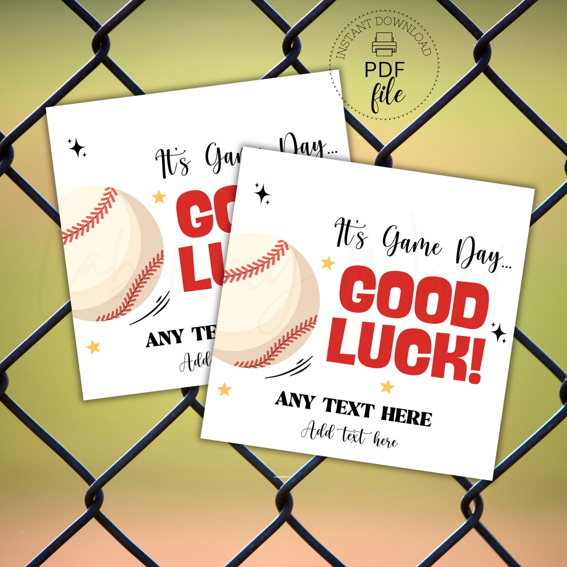 Baseball Good Luck Printable Tags | Personalized Cheer Team Gift Tag ...