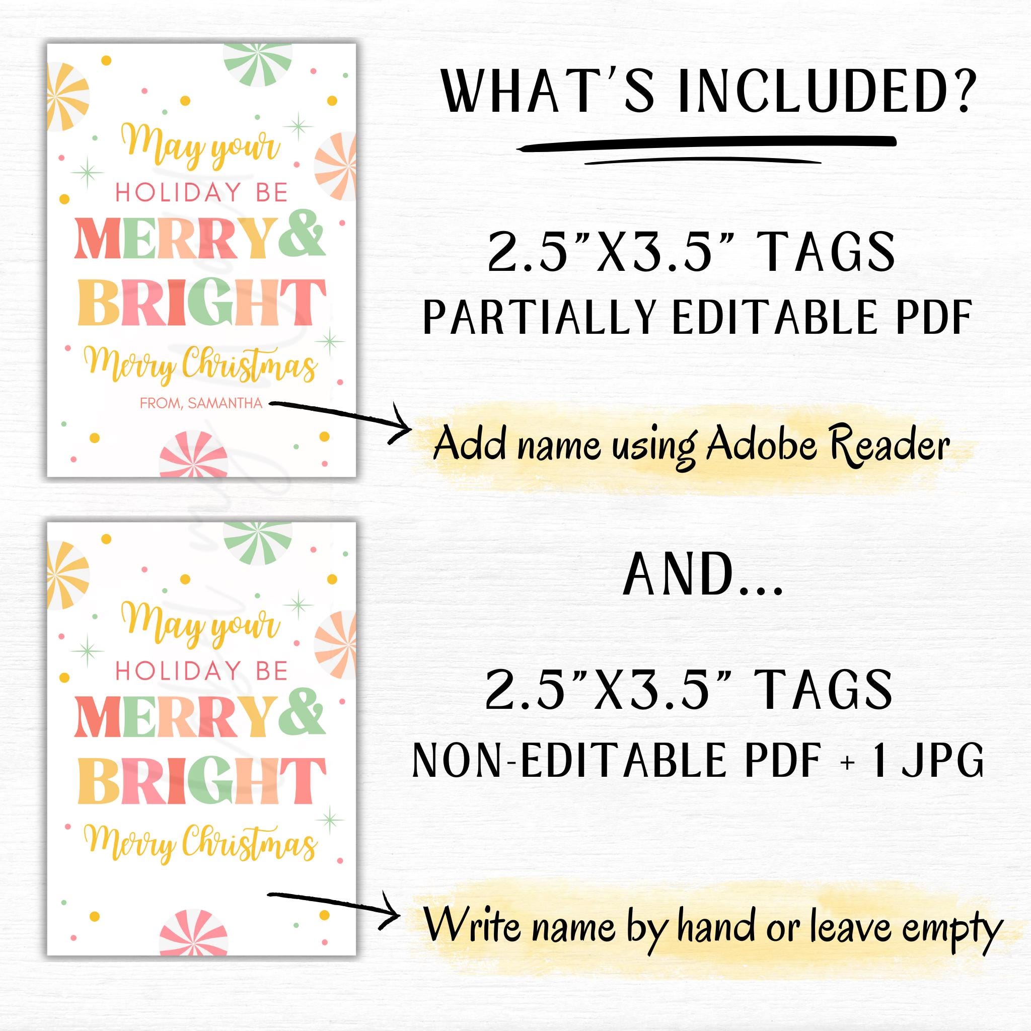 Printable Christmas Glow Stick Holder Tags, Personalized May Your ...