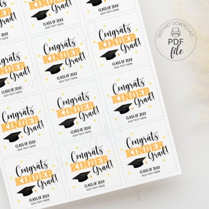 Kindergarten Graduation Gift Tag | Editable Congratulations Kinder ...