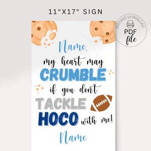 Editable HOCO Cookies/football Proposal Sign | Printable My Heart May ...